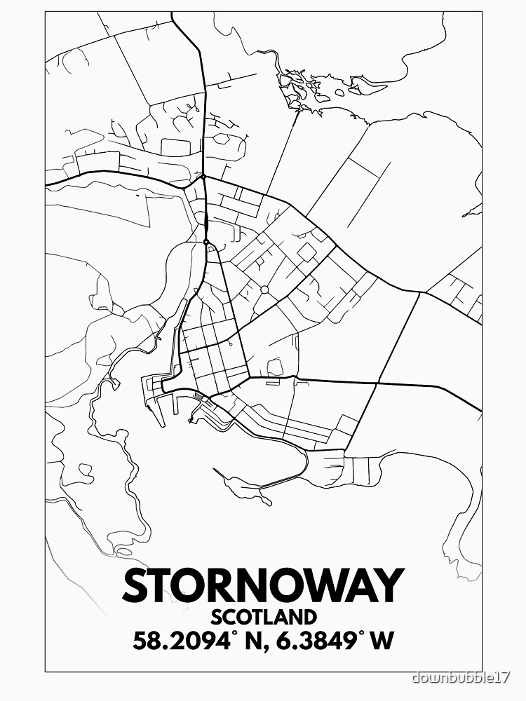 "Stornoway, Isle of Lewis, Outer Hebrides, Scotland City Map" T-shirt ...