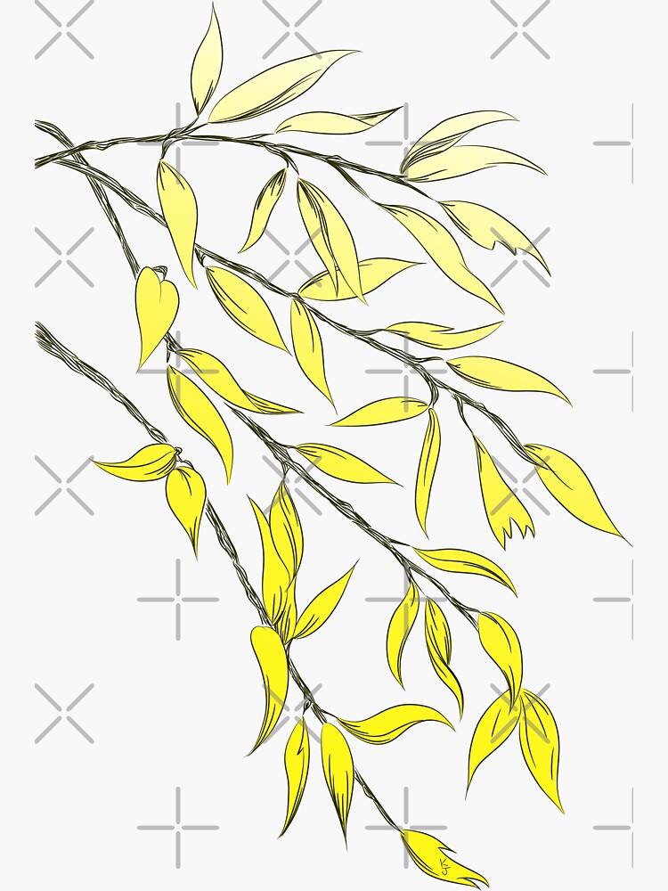 "Yellow Leaves " Sticker for Sale by sorioffantasy | Redbubble