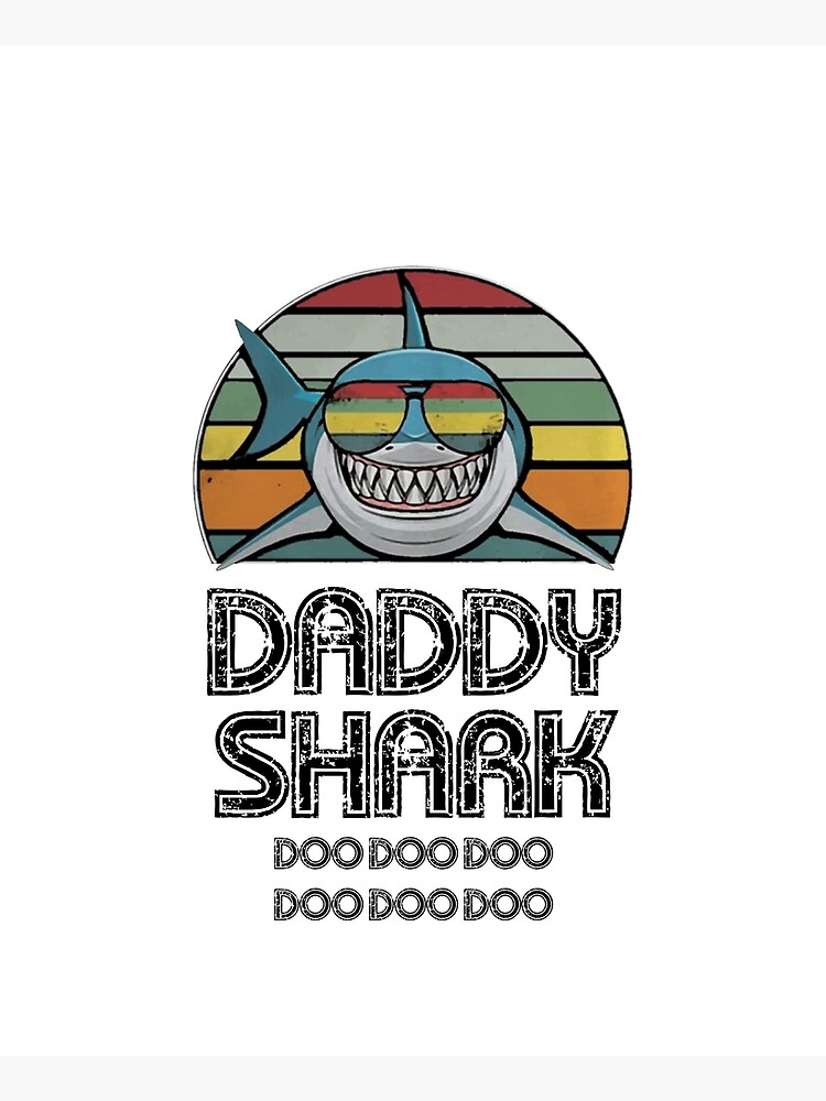 "Daddy Shark Retro" Poster for Sale by Unisson | Redbubble