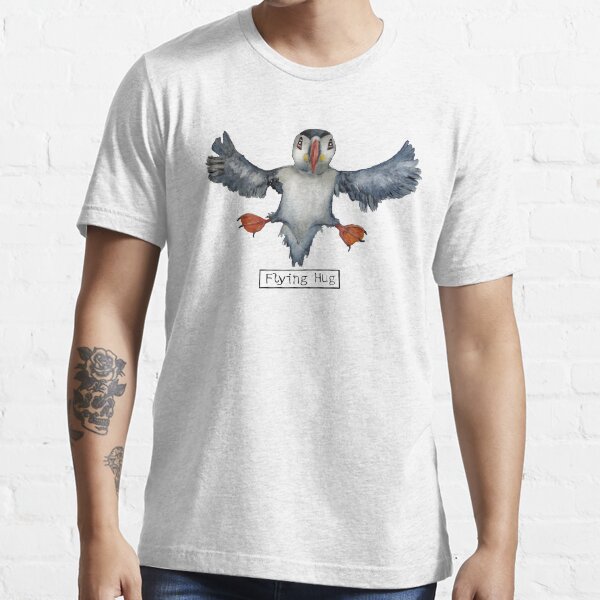 "Flying Hug" T-shirt for Sale by miarsmoller | Redbubble | puffin ...
