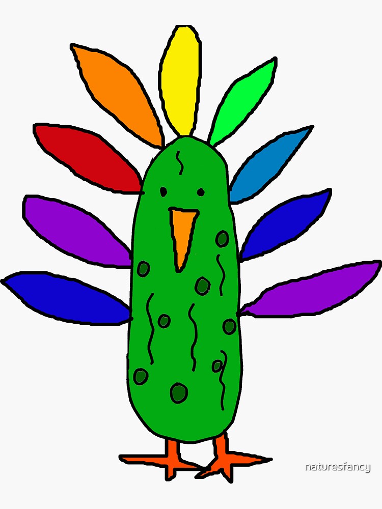 "Cute Turkey Pickle Cartoon" Sticker by naturesfancy | Redbubble