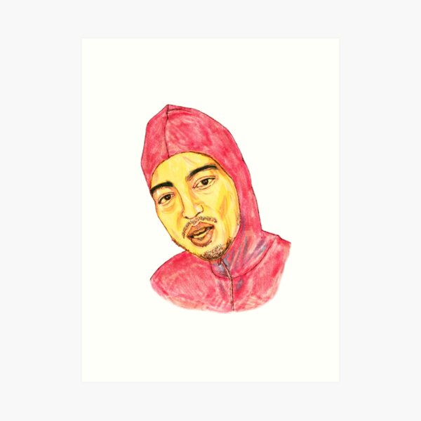 "Pink Guy Sticker Filthy Frank Face Portrait Drawing" Art Print by ...