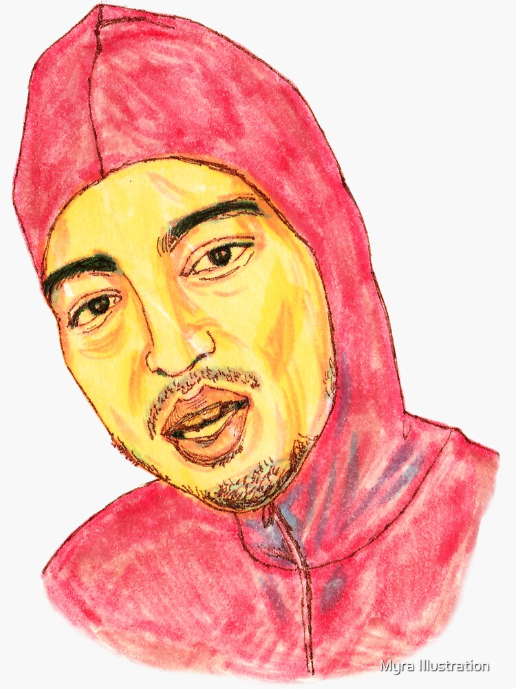 "Pink Guy Sticker Filthy Frank Face Portrait Drawing" Sticker for Sale ...