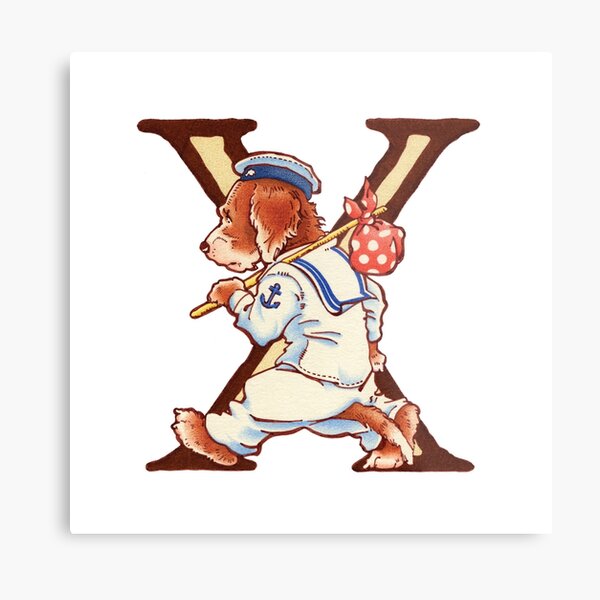 Lámina Metálica El Alfabeto Y Los Números De Los Niños La Letra X De Tigerdaver Redbubble