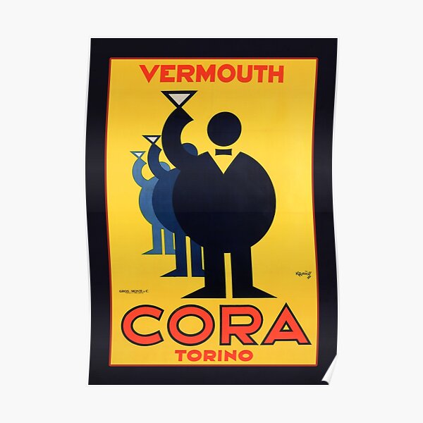 " Vermouth Cora Torino Vintage Drink Bar Advert" Poster for Sale by ...