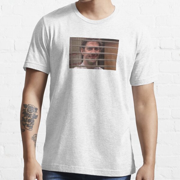 "Jim Halpert Smiling Through Blinds" T-shirt for Sale by ...