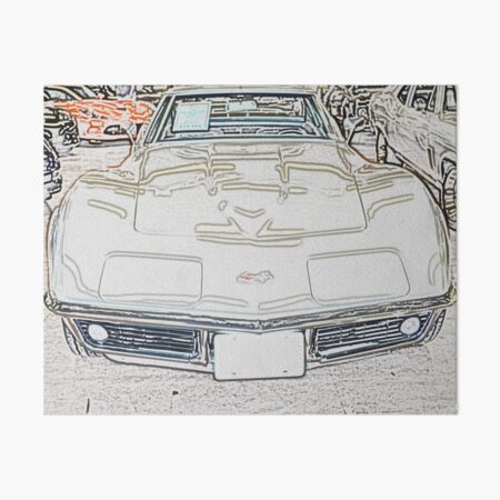 "C3 Corvette -- Digital illustration line drawing" Art Board Print by ...