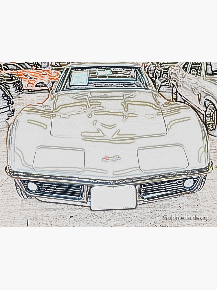 "C3 Corvette -- Digital illustration line drawing" Poster for Sale by ...