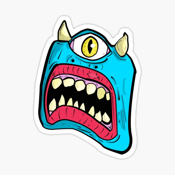 "Monster Face" Sticker by ZigzagPolo1 | Redbubble