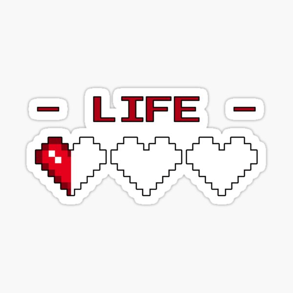 "8-Bit Heart Containers (Empty)" Sticker by VashCrow | Redbubble