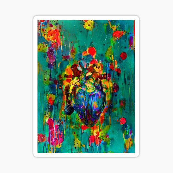 "Painting a dripping heart" Sticker for Sale by cesarperalta | Redbubble