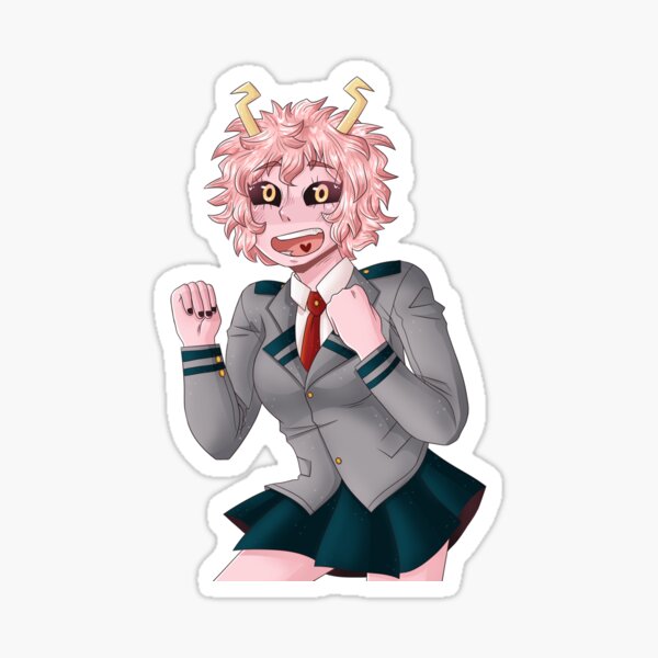"Mina Ashido!" Sticker for Sale by Obsidian-Blitz | Redbubble