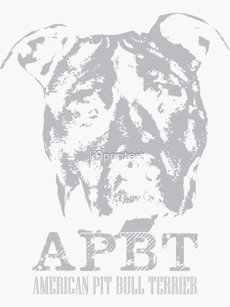 "American Pit Bull Terrier - APBT" Sticker for Sale by k9printart ...