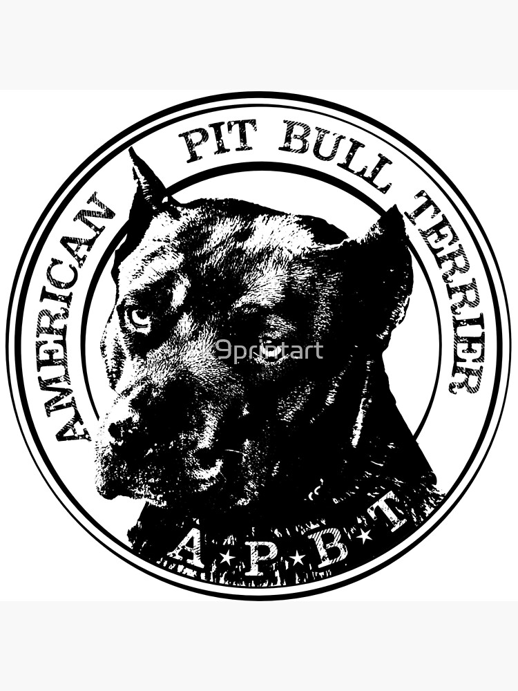 "American Pit Bull Terrier - APBT" Art Print by k9printart | Redbubble
