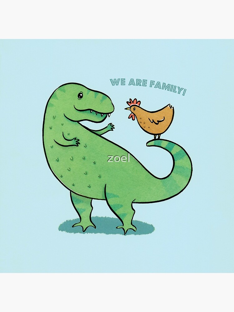 "T Rex and Chicken - We are Family!" Coasters (Set of 4) for Sale by ...