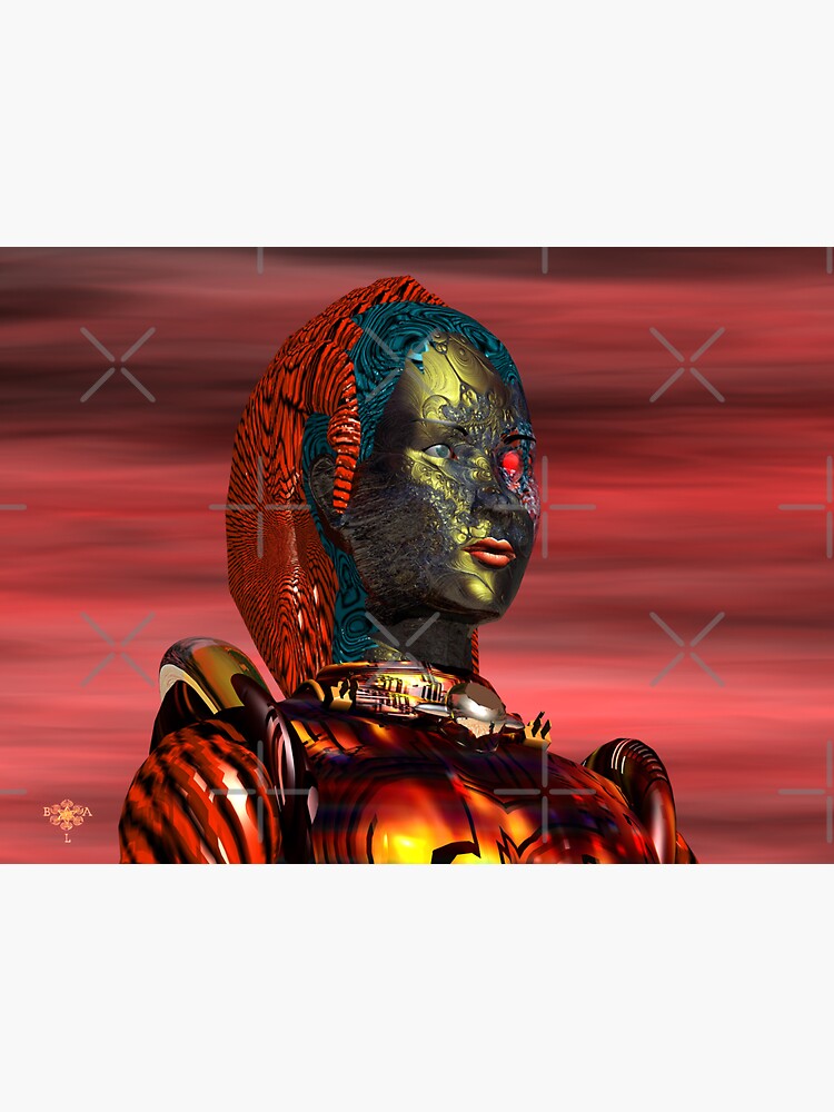 "ARES RED CYBORG FROM HYPERION WORLD Sci-Fi Movie" Sticker by ...