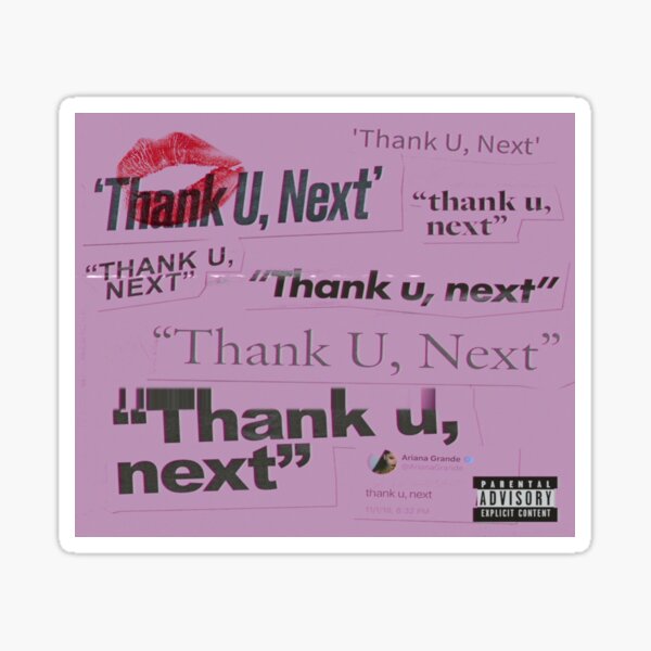 "Thank you, next" Sticker by jennaannx11 | Redbubble