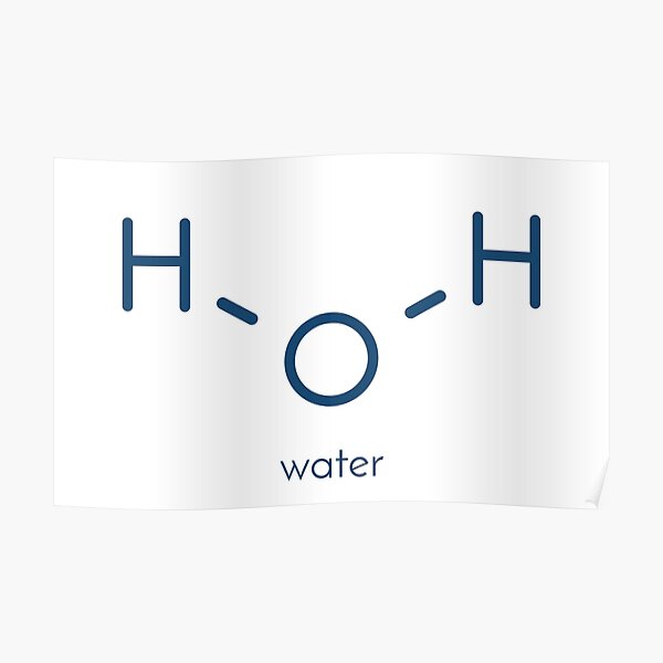 "Water (H2O) molecule. Skeletal formula." Poster for Sale by molekuul ...