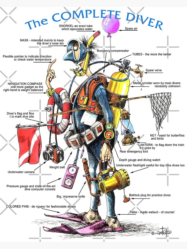 "The complete Diver" Poster for Sale by Shlomo Cohen | Redbubble