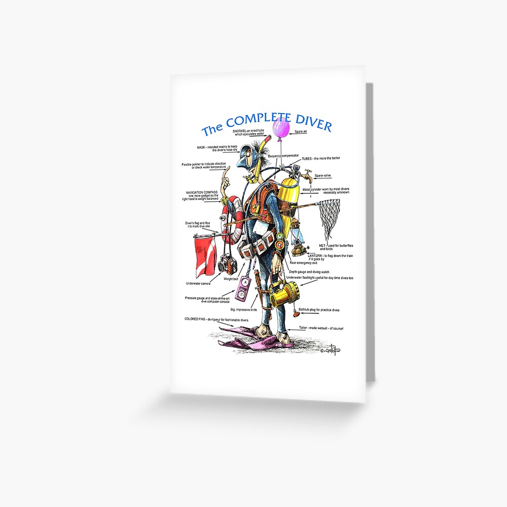 "The complete Diver" Greeting Card for Sale by ShlomoCohen | Redbubble