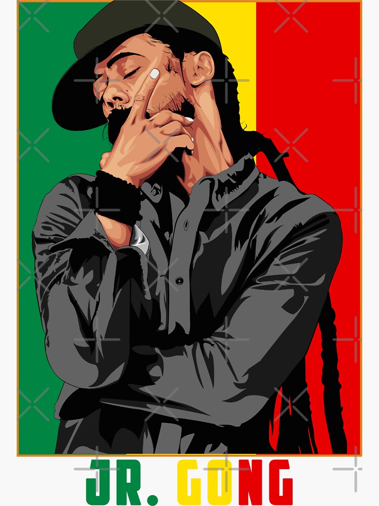 "Jr Gong" Sticker by jayellorin | Redbubble