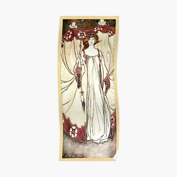 "Queen Mab - Peter Pan at Kensington Gardens - Arthur Rackham" Poster ...