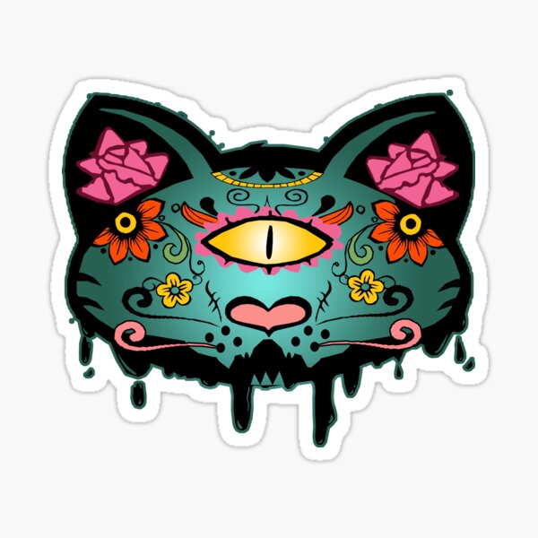 "Cyclops cat 2 blue" Sticker by OctaviousRex197 | Redbubble