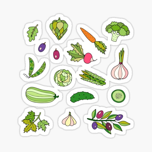 "Vegetables 2" Sticker for Sale by natsa | Redbubble