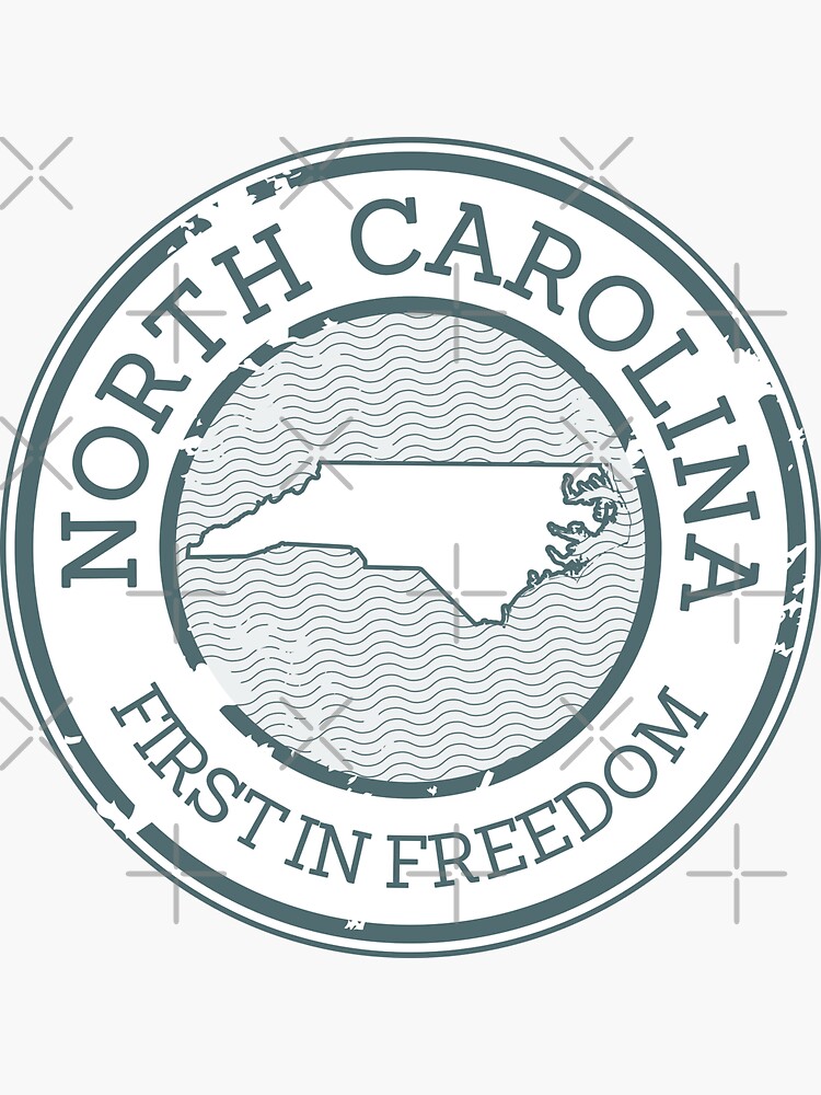 "North Carolina - First In Freedom (Stamp)" Sticker for Sale by ...