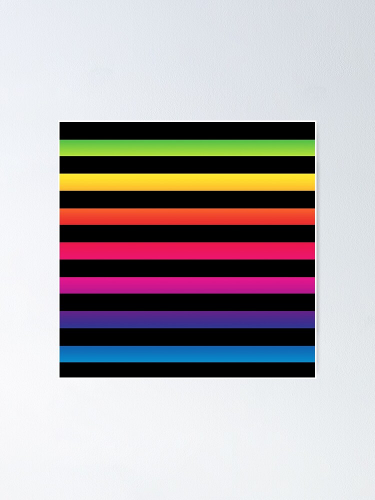 "Black Rainbow Horizontal Lines " Poster by dkatesmith | Redbubble