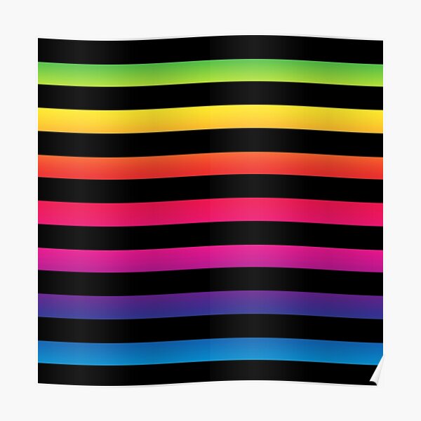 "Black Rainbow Horizontal Lines " Poster by dkatesmith | Redbubble