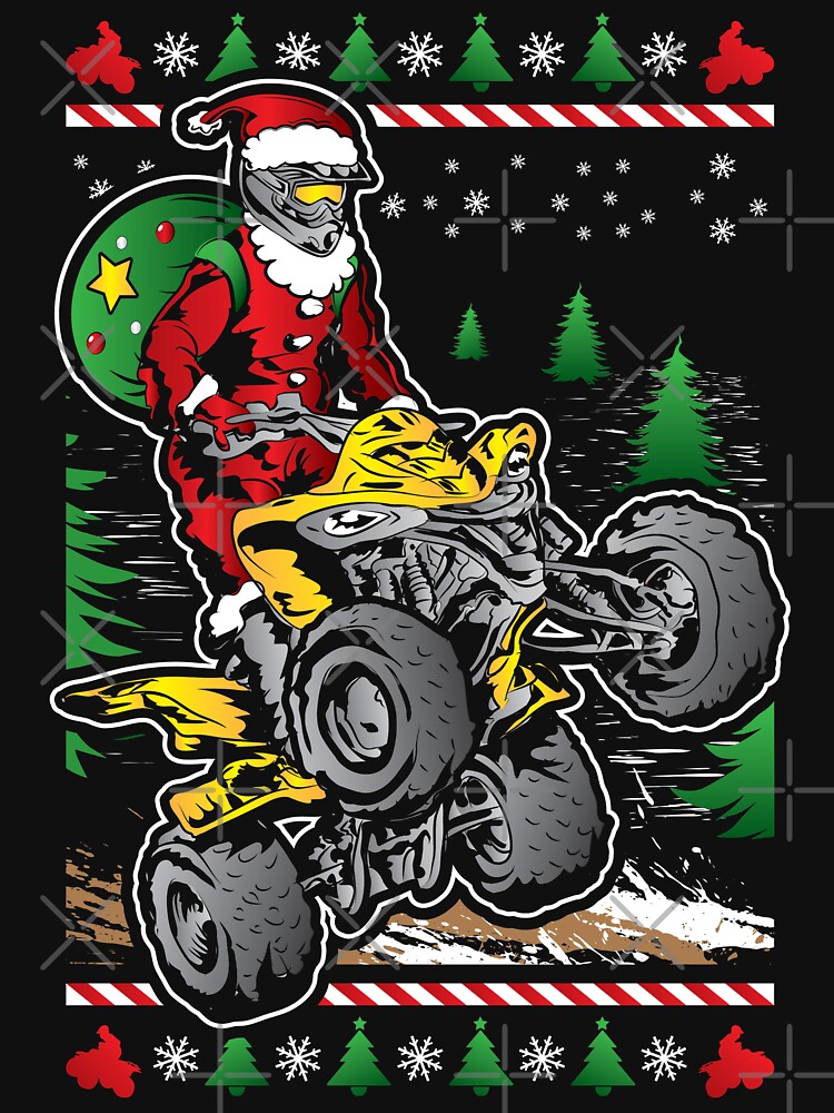 "Santa Riding ATV Christmas Quad" Essential T-Shirt for Sale by ...