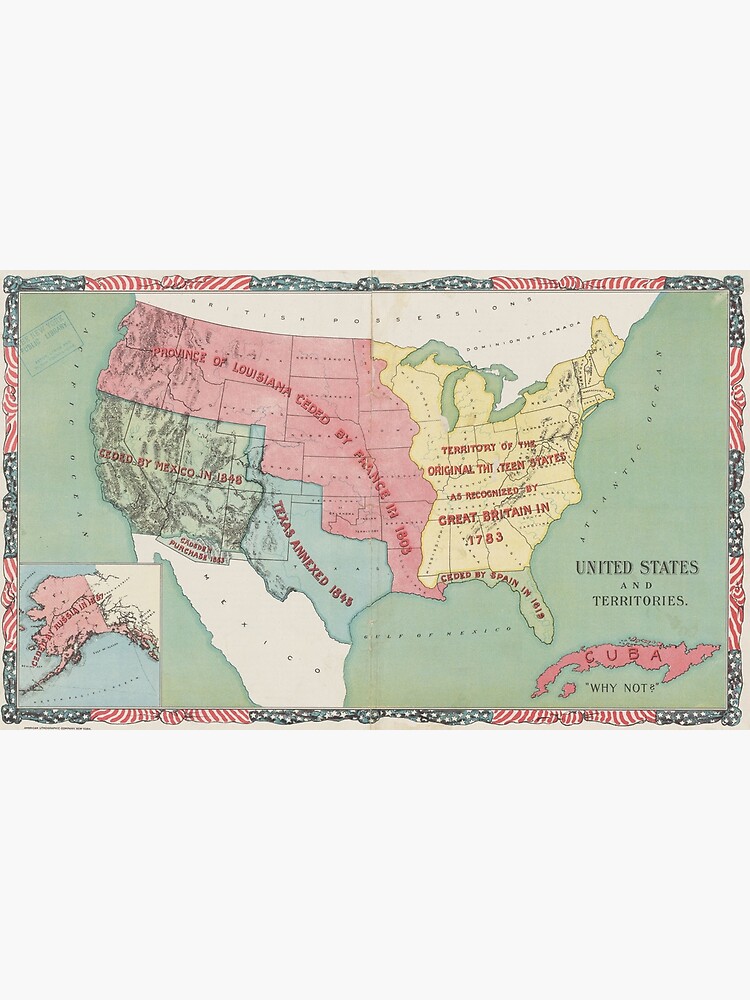 "Vintage United States Annexation Map (1898)" Poster for Sale by ...