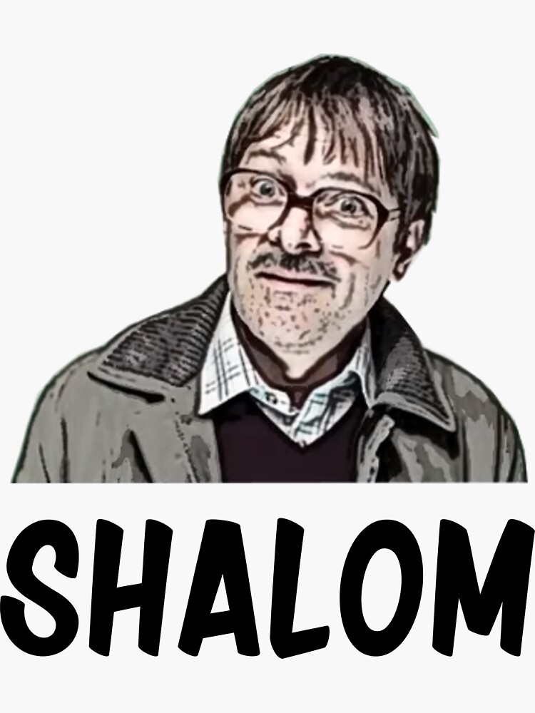 "Jim Shalom from Friday Night Dinner " Sticker for Sale by ALucreMusket ...