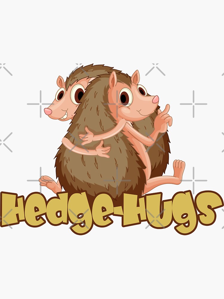 "Cute Hugging Hedgehogs - Fun Animal Hedgehugs" Sticker for Sale by ...