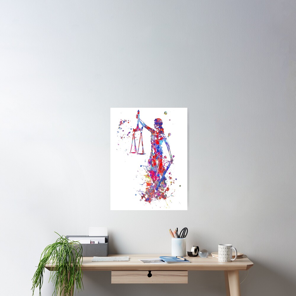 "Lady justice, watercolor lady justice, lady justice print, lady ...
