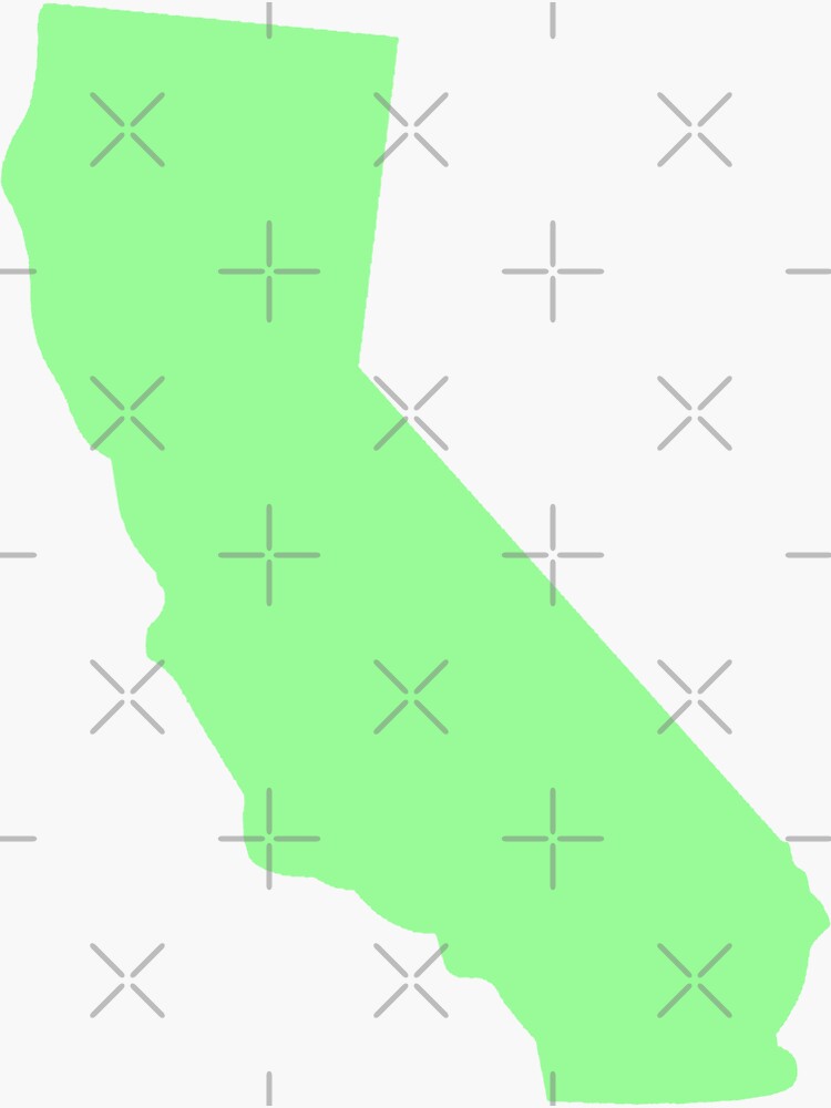"Light Green California" Sticker by kevgib | Redbubble