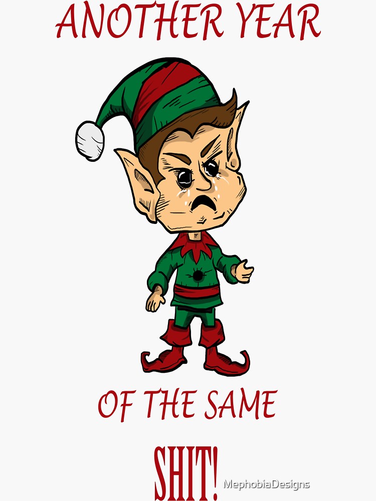 "Angry Elf" Sticker by MephobiaDesigns | Redbubble