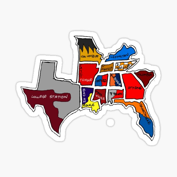 "States of the South Eastern Conference " Sticker for Sale by ...