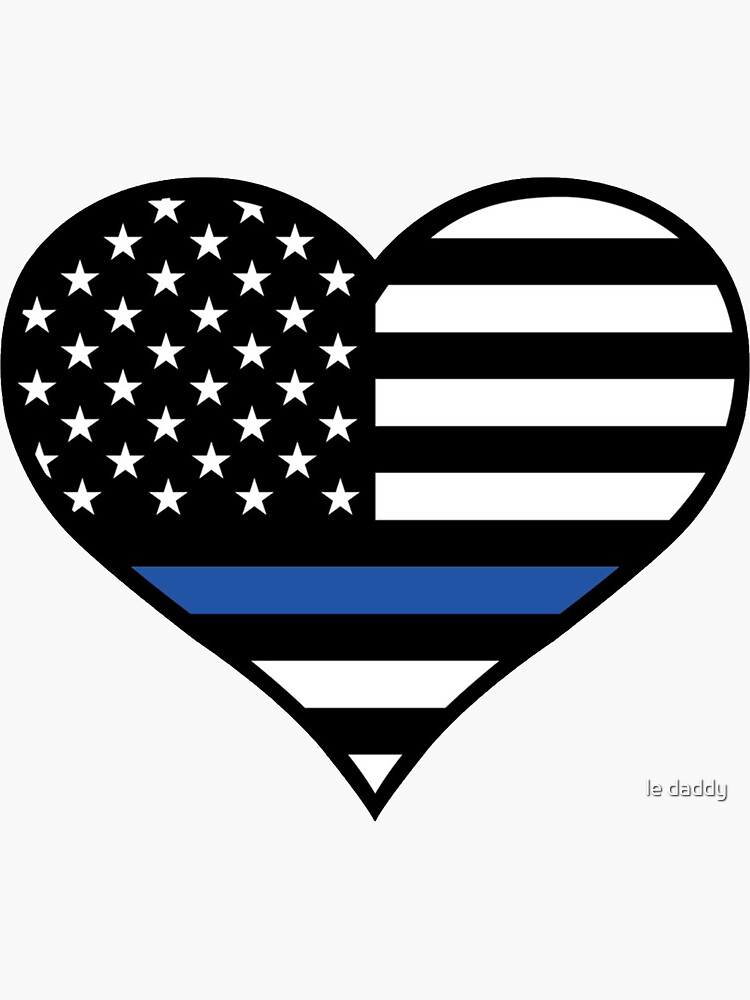 "Thin Blue Line Heart" Sticker for Sale by le daddy | Redbubble