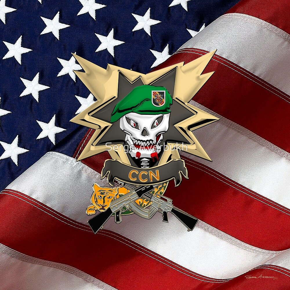 "Command and Control North - MACV-SOG CCN Patch over American Flag" by ...