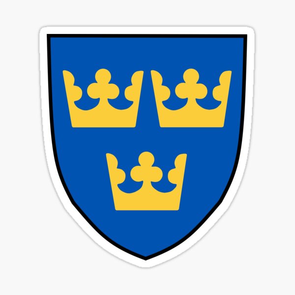 "Swedish Tri-Crown" Sticker for Sale by Devotee1973 | Redbubble