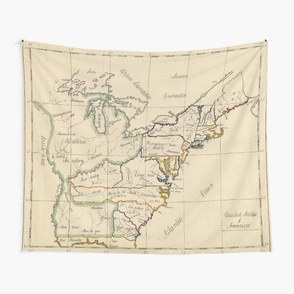 "Vintage Map of The United States (1810)" Tapestry by BravuraMedia ...