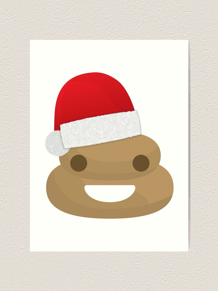 "Poop Emoji in a Santa Hat" Art Print for Sale by MeganLea | Redbubble