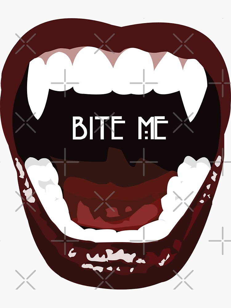 "Bite Me" Sticker for Sale by JordansAWolf | Redbubble