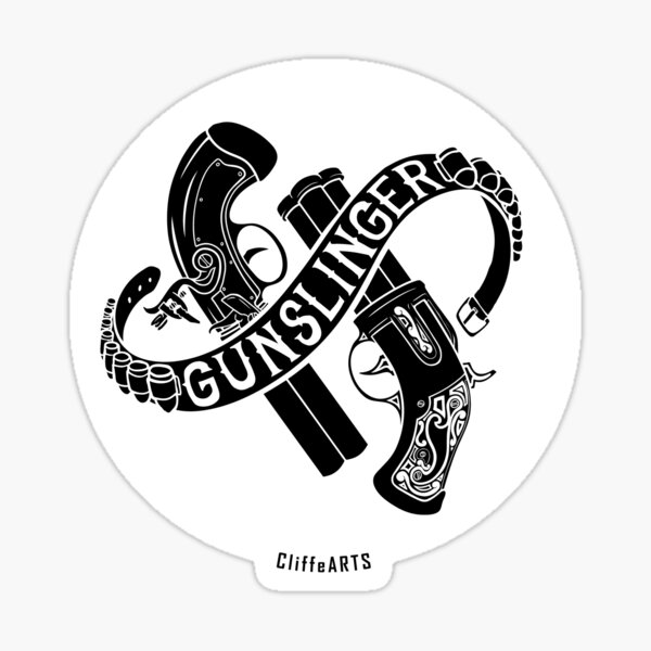 "Gunslinger Class - White Design" Sticker for Sale by CliffeArts ...