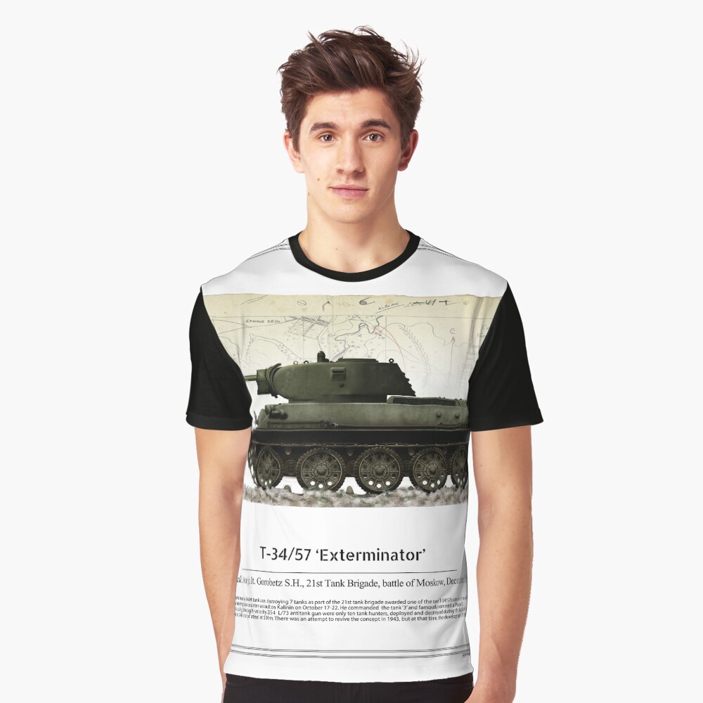 "T-34/57 Exterminator" T-shirt for Sale by TheCollectioner | Redbubble ...