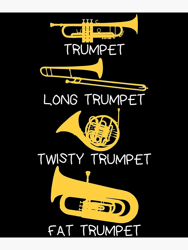 "Funny types of trumpet, trumpet player gift, trumpet" Poster by ...