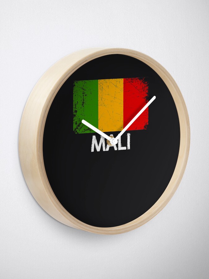"Malian Malinese Flag Design | Vintage Made In Mali Gift" Clock for ...