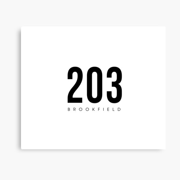 "Brookfield, CT - 203 Area Code design" Canvas Print for Sale by ...